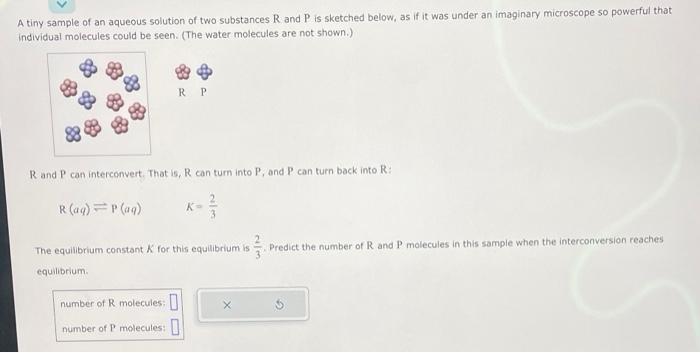 Solved A tiny sample of an aqueous solution of two | Chegg.com