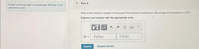 Solved Part A A laser produces light of wavelength 535 nm in | Chegg.com