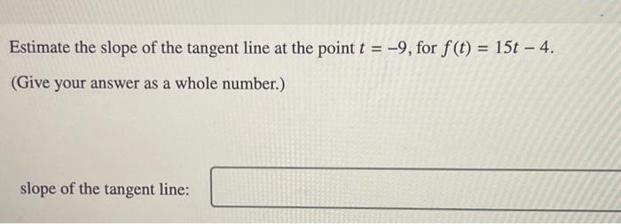 Solved Estimate the slope of the tangent line at the point | Chegg.com