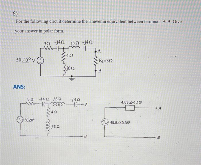 Solved For the following circuit determine the Thevenin | Chegg.com