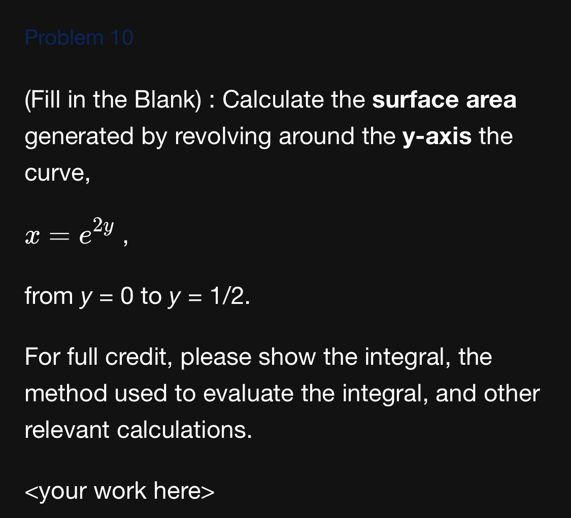 Solved (Fill in the Blank) ﻿: Calculate the surface area | Chegg.com