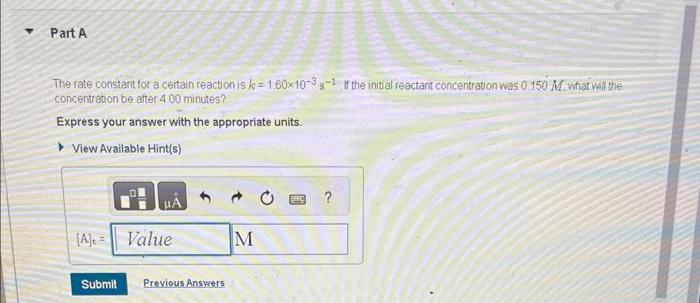 Solved The rate constant for a certain reaction is | Chegg.com