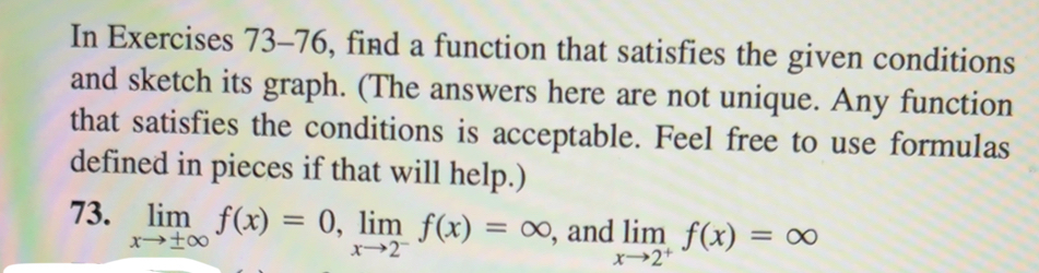 Solved In Exercises 73-76, ﻿find a function that satisfies | Chegg.com