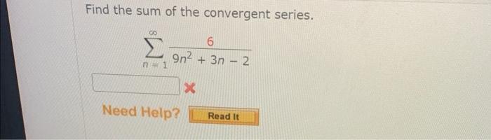 Solved Find the sum of the convergent series. | Chegg.com