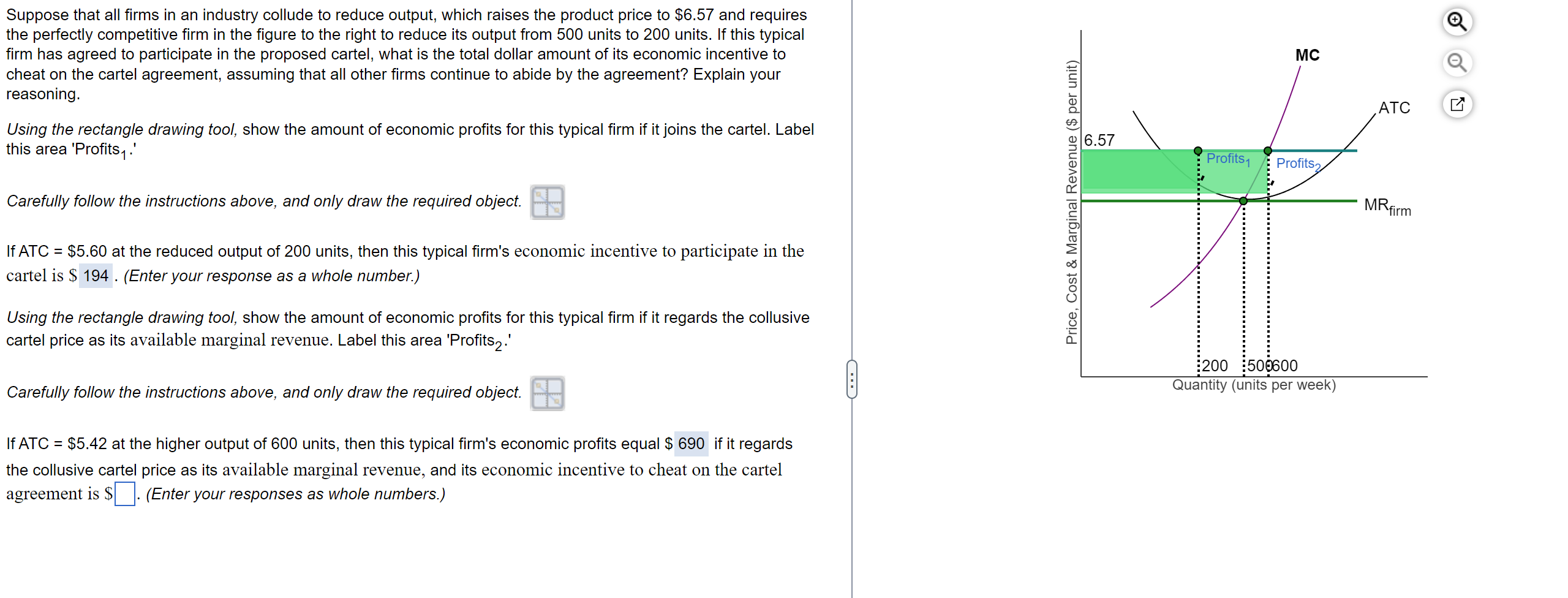 Solved If ATC = $5.42 ﻿at the higher output of 600 units, | Chegg.com