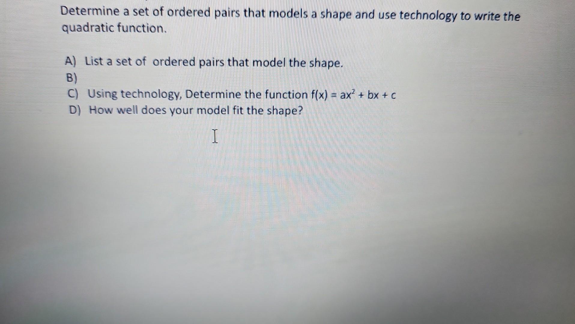 Solved Determine a set of ordered pairs that models a shape | Chegg.com