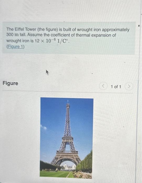 Solved The Eiffel Tower (the figure) is built of wrought | Chegg.com