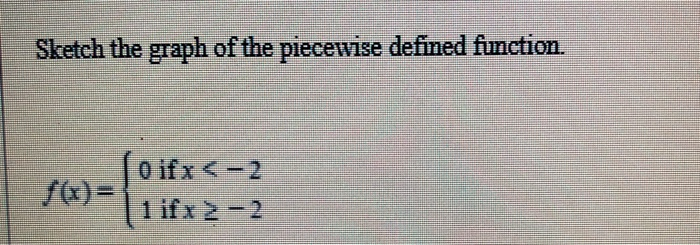 Solved Sketch the graph of the piecewise defined function. | Chegg.com