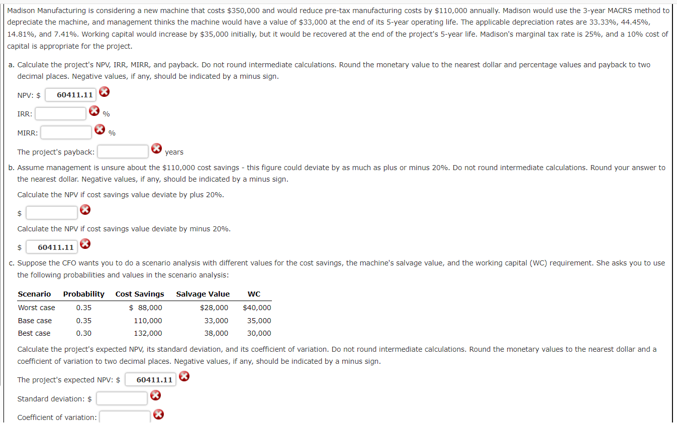 Solved capital is appropriate for the project.decimal | Chegg.com