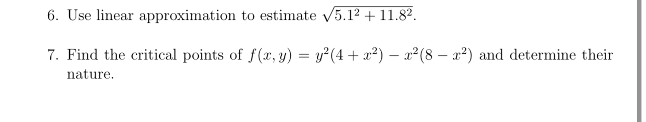Solved Use linear approximation to estimate 5.12+11.822.Find | Chegg.com