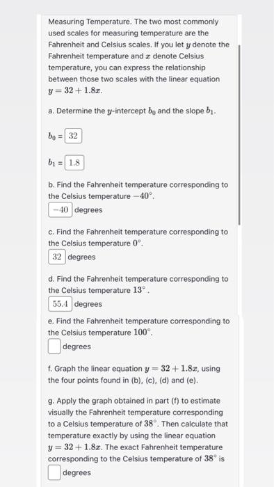 [Solved]: Measuring Temperature. The two most commonly used