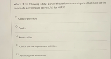 Solved Which of the following is NOT part of the performance | Chegg.com