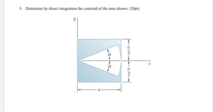 Solved 5. Determine by direct integration the centroid of | Chegg.com