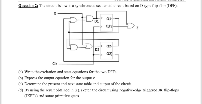 Solved (a) ﻿Write the excitation and state equations for the | Chegg.com
