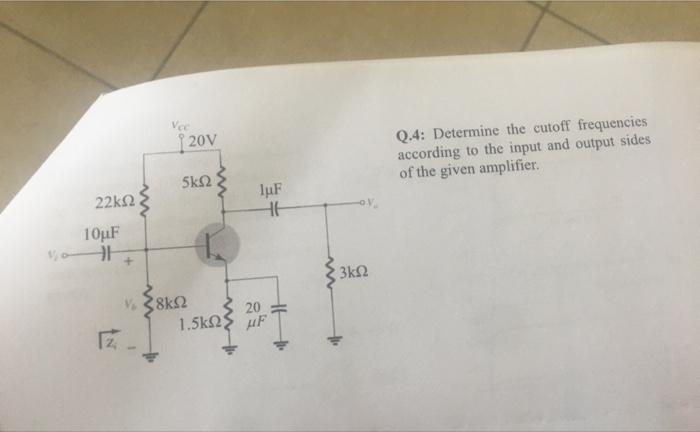 Solved Q.4: Determine the cutoff frequencies according to | Chegg.com