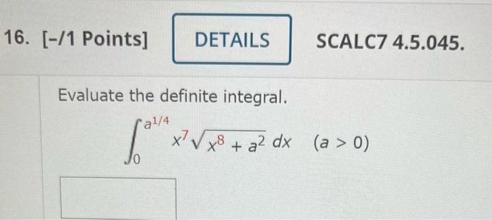 Solved Evaluate the definite integral. | Chegg.com