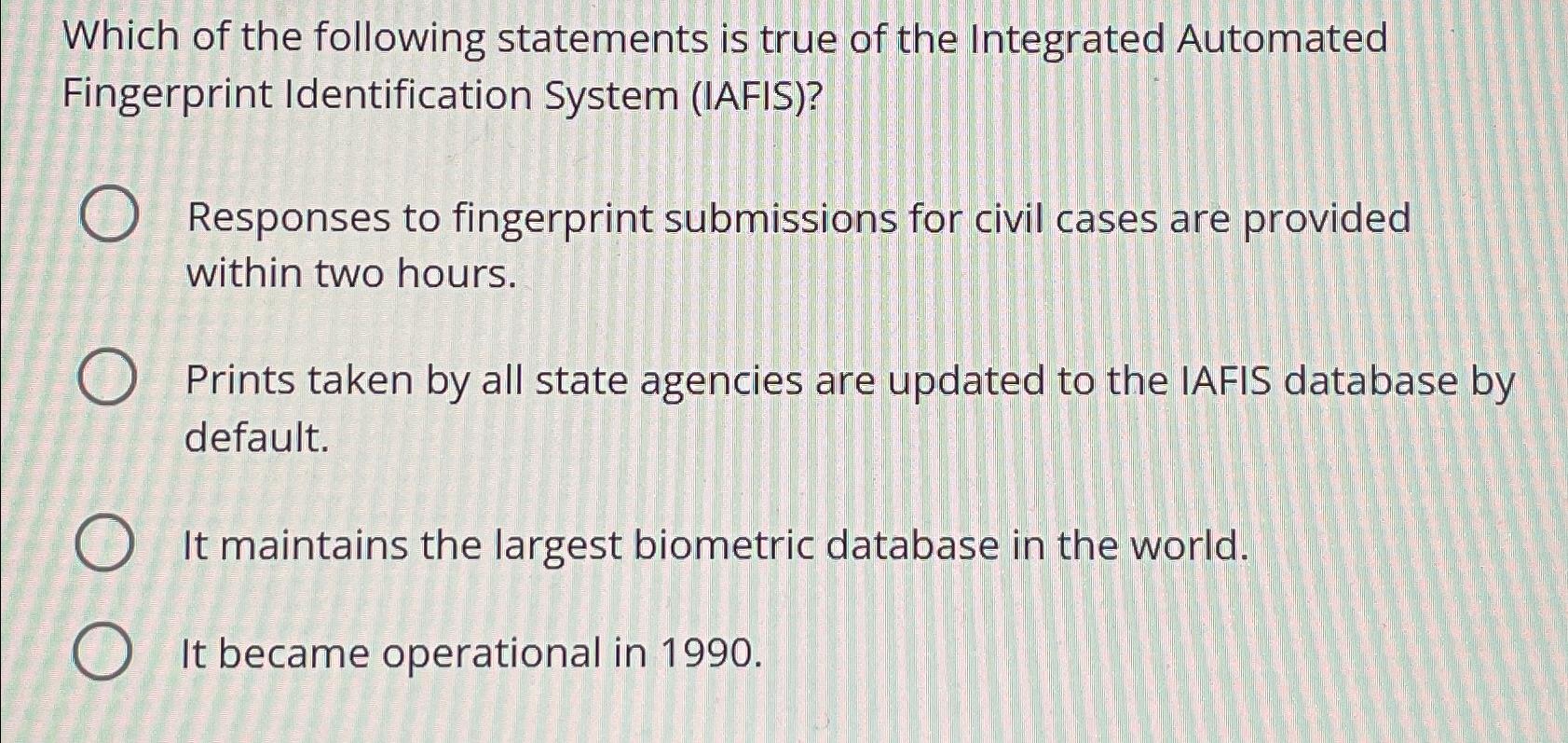 Solved Which of the following statements is true of the | Chegg.com