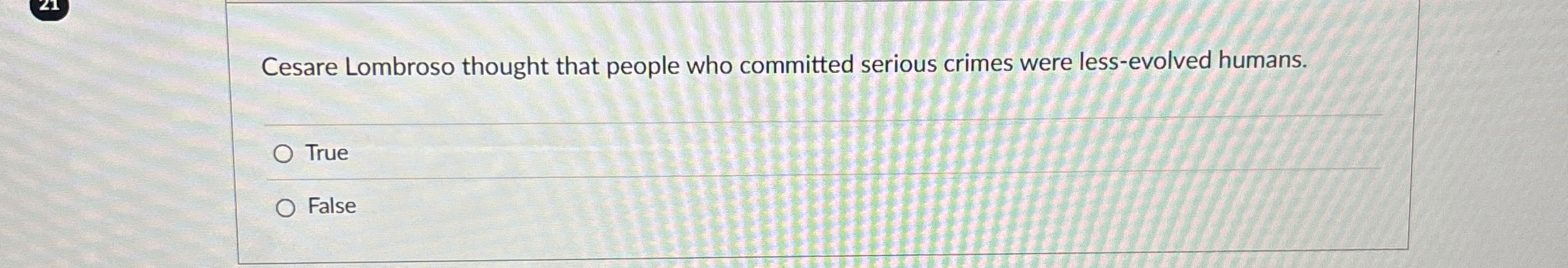 Solved Cesare Lombroso thought that people who committed | Chegg.com