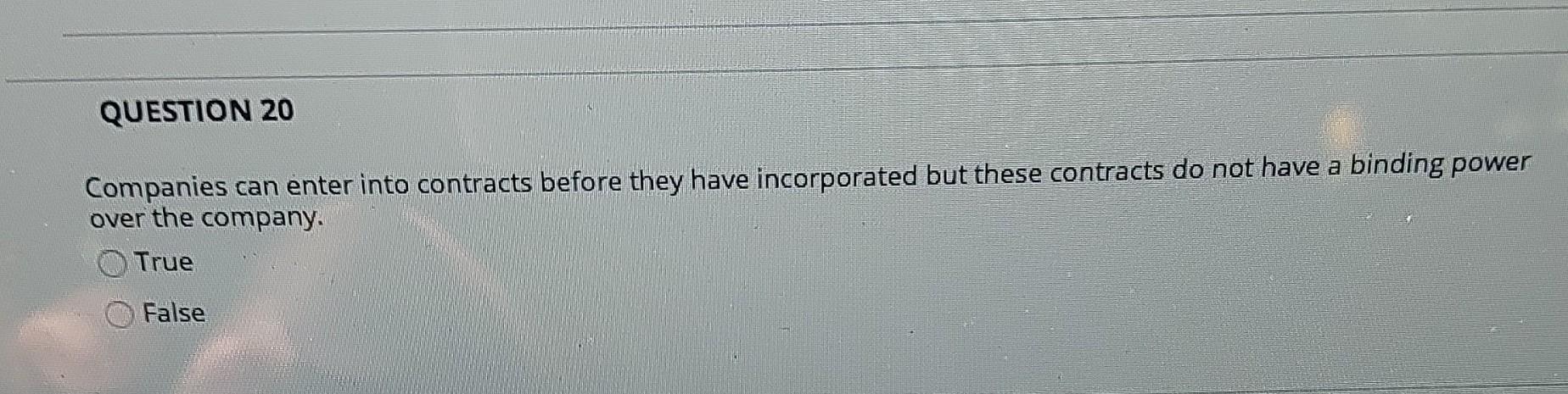 Solved Companies can enter into contracts before they have | Chegg.com