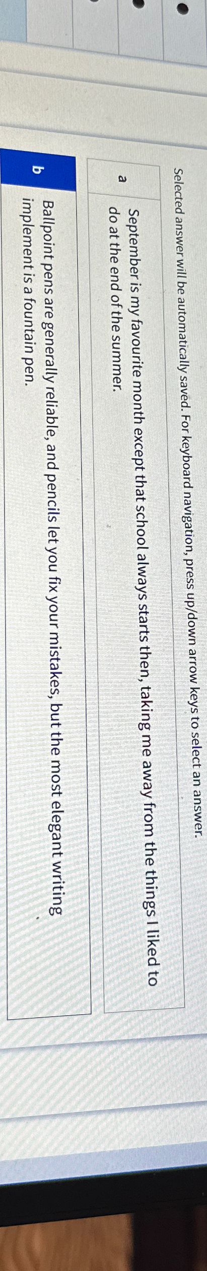 Solved Selected answer will be automatically saved. For | Chegg.com