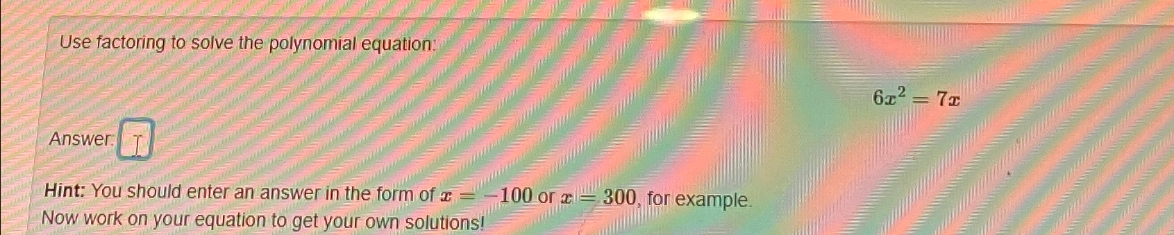 Solved Use factoring to solve the polynomial | Chegg.com