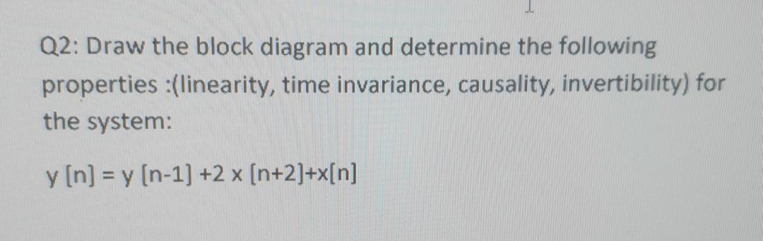 Solved Q2: Draw the block diagram and determine the | Chegg.com