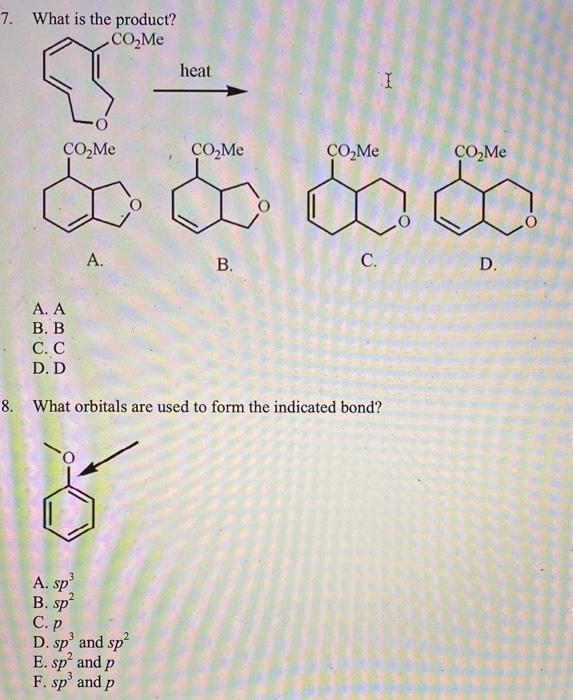 Solved 7. What is the product? CO Me heat I CO2Me CO2Me | Chegg.com