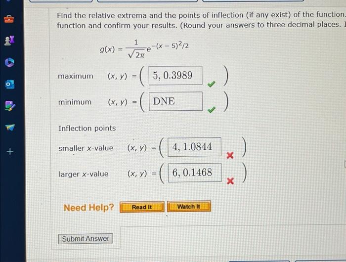 + Find the relative extrema and the points of | Chegg.com