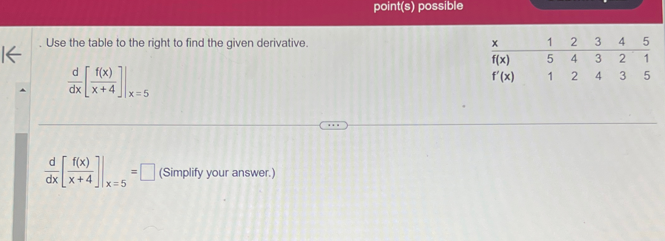 Solved point(s) ﻿possibleUse the table to the right to find | Chegg.com