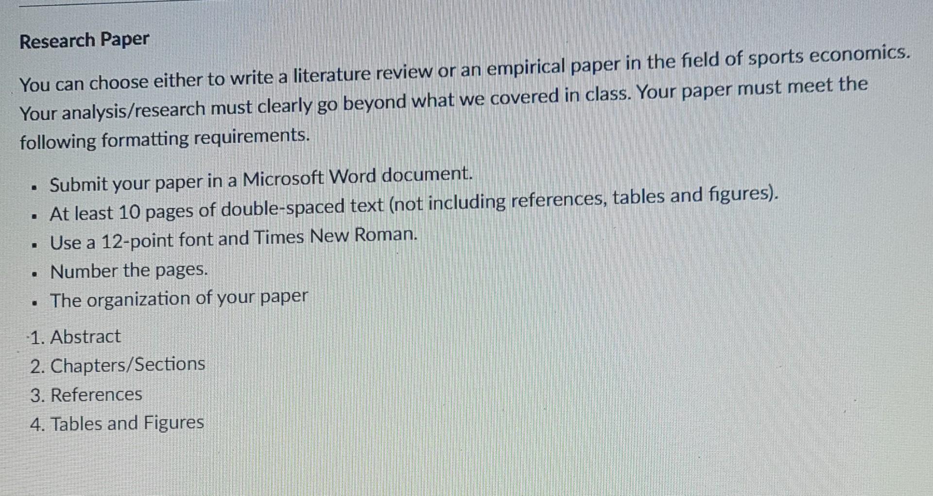 Solved Research Paper You can choose either to write a | Chegg.com