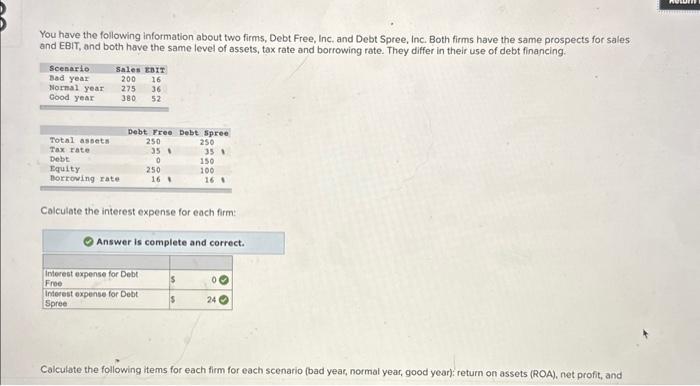 Solved You have the following information about two firms, | Chegg.com