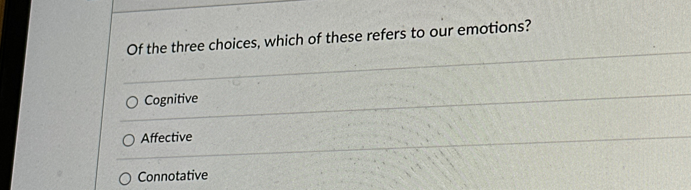 Solved Of the three choices, which of these refers to our | Chegg.com
