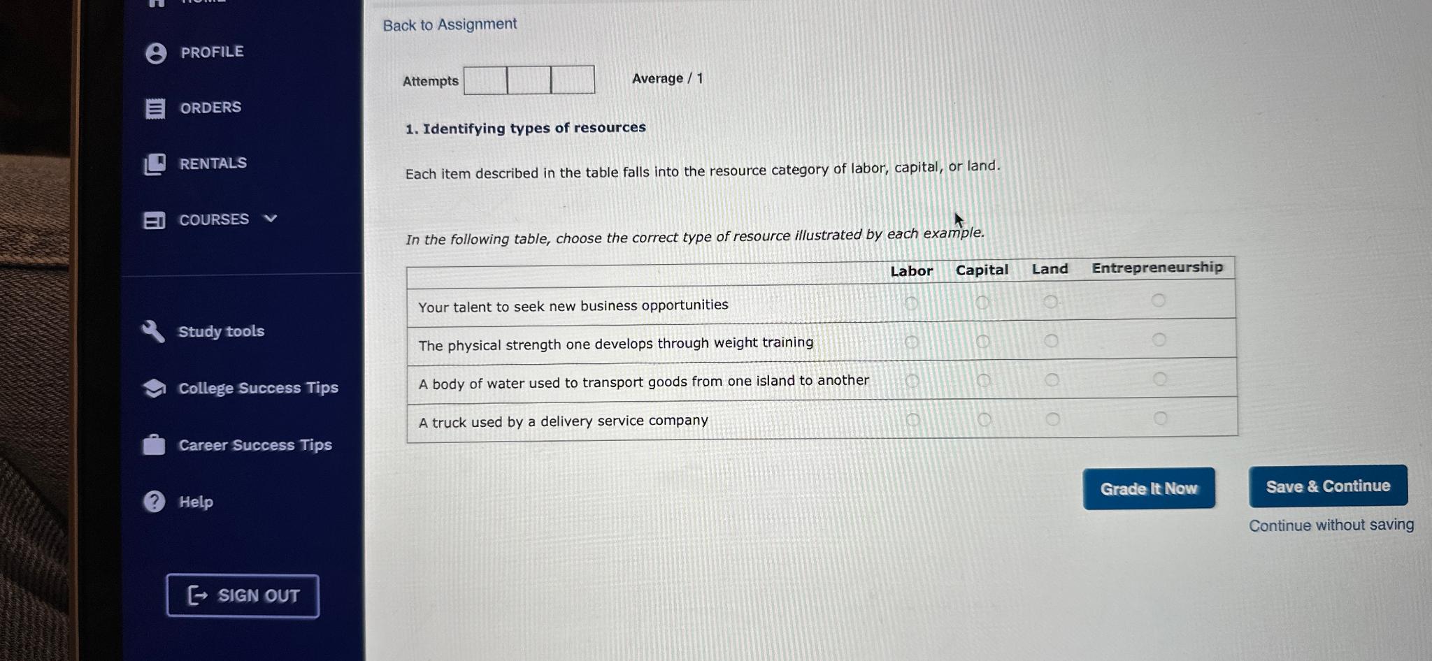 Solved Back to AssignmentPROFILEORDERSRENTALSCOURSESStudy | Chegg.com