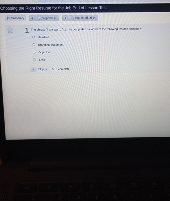 Solved Choosing the Right Resume for the Job End of Lesson | Chegg.com