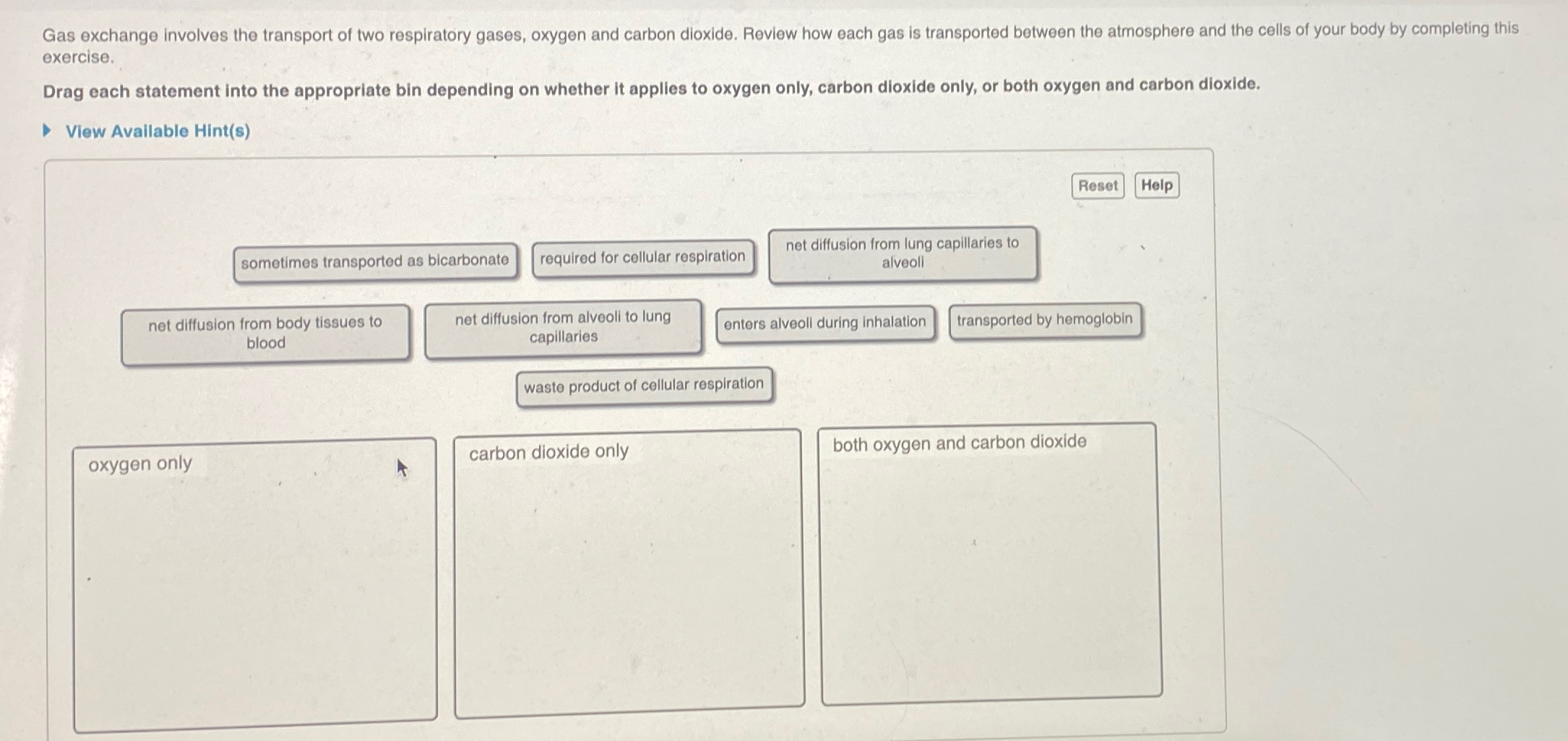 Solved Gas exchange involves the transport of two | Chegg.com