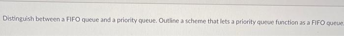 Solved Distinguish between a FIFO queue and a priority | Chegg.com