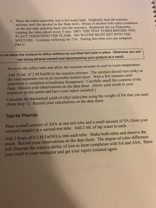 Solved 1. Why is a reflux condenser or "cold finger" | Chegg.com