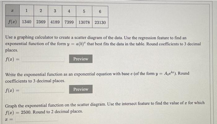 Solved Use a graphing calculator to create a scatter diagram | Chegg.com