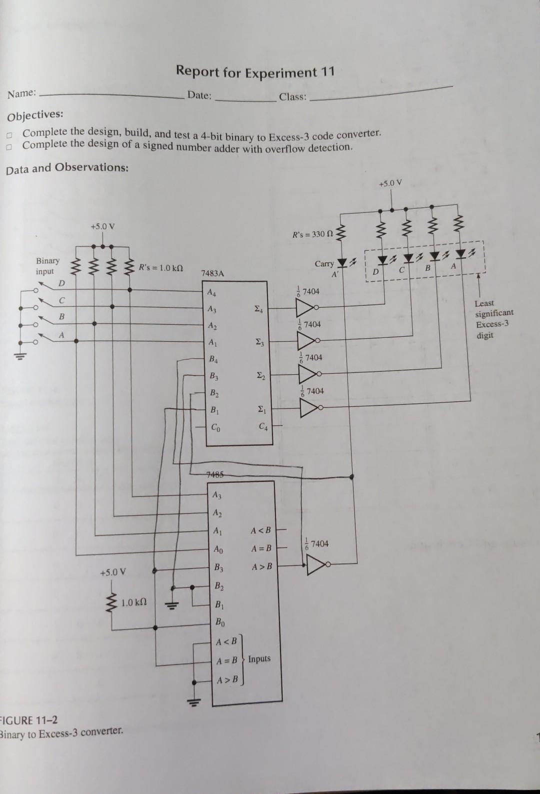 Solved Report for Experiment 11 Name: Date: Class: | Chegg.com