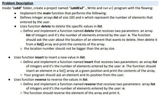 Solved Problem Description Write and run a C program with | Chegg.com