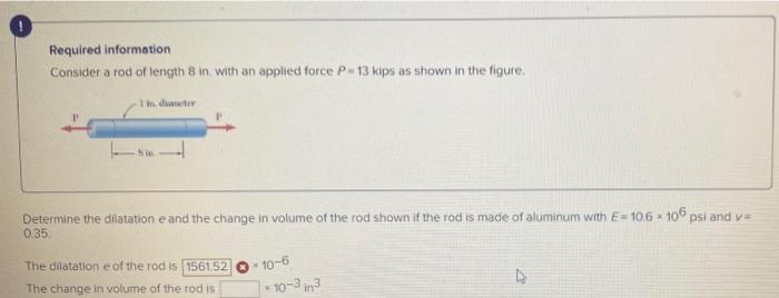 Solved Required information Consider a rod of length 8 in | Chegg.com