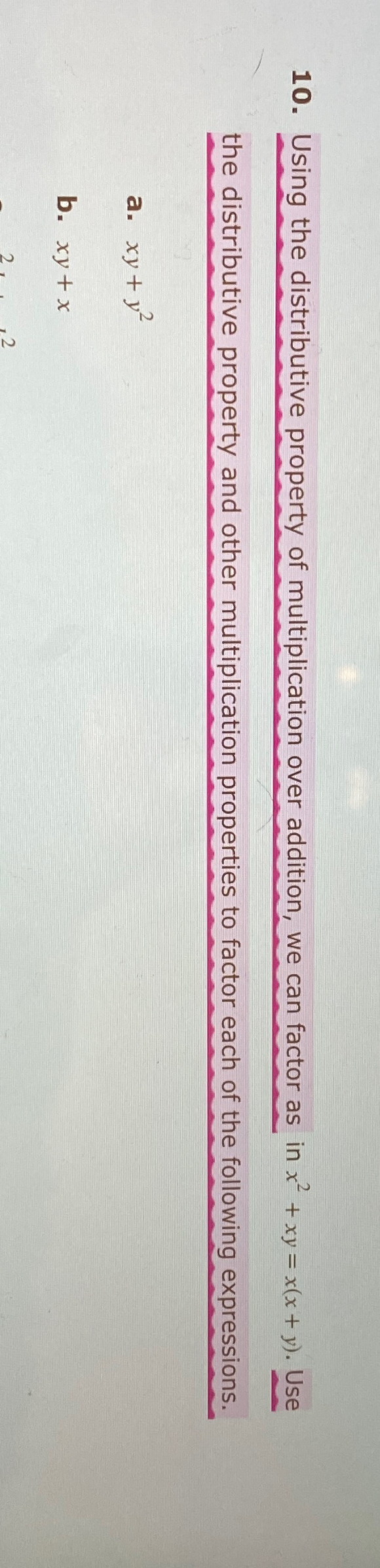 Solved Using the distributive property of multiplication | Chegg.com