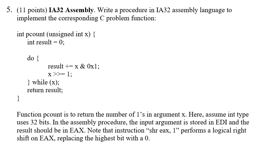Solved Please explain every step!!!! (11 ﻿points) ﻿IA32 | Chegg.com