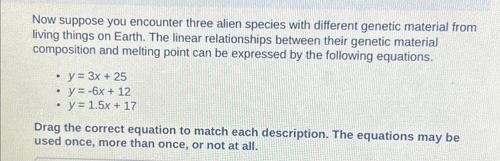 Solved Now suppose you encounter three alien species with | Chegg.com