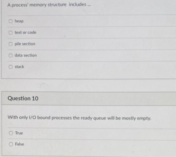 Solved A process' memory structure includes .... heap text | Chegg.com