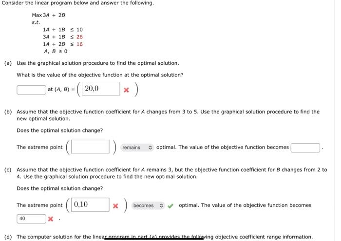 Solved Consider the linear program below and answer the | Chegg.com
