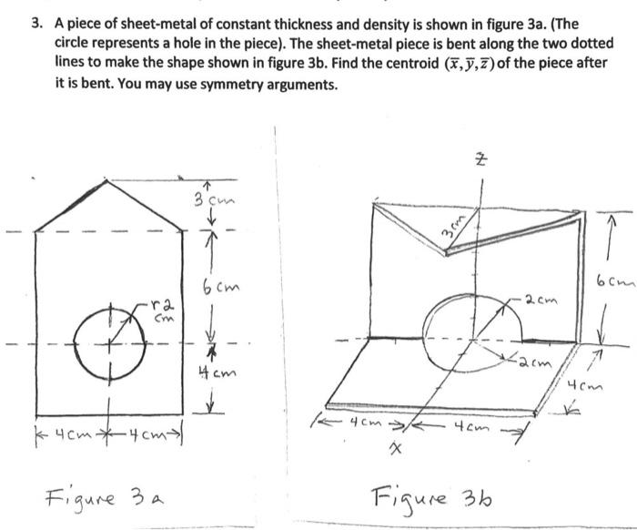 Solved 3. A piece of sheet-metal of constant thickness and | Chegg.com
