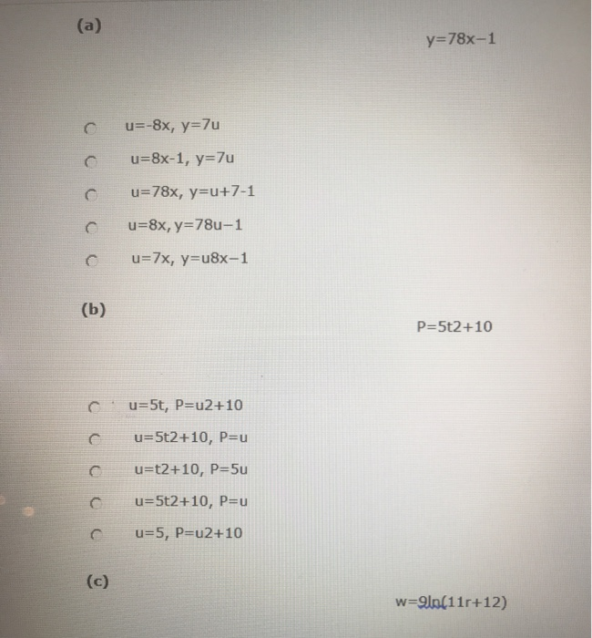 Solved use the variable u for the inside function to express | Chegg.com