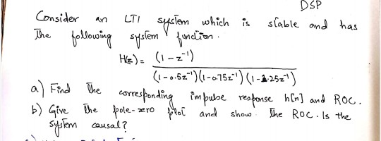 Solved DSP Consider The following slable and has III system | Chegg.com