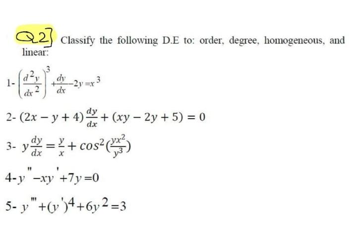Solved Qy Solve the differential equation by homogeneous | Chegg.com